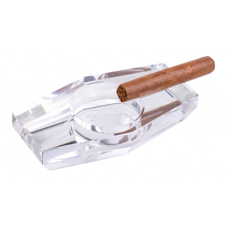 Hexagon Crystal Cigar Ashtray | Premium Acrylic Lounge