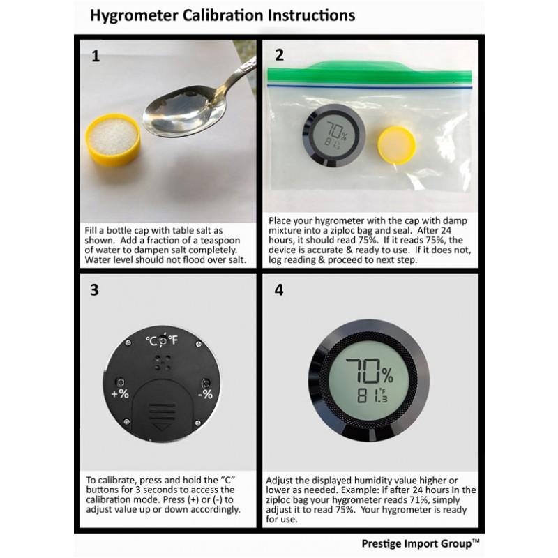 Gun Metal Digital Hygrometer | Portable & Accurate