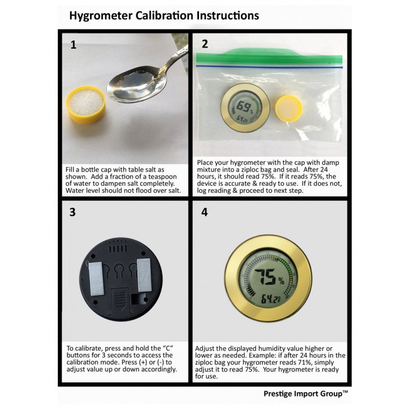 Gold Digital Hygrometer | Multi-Color Gauge & Calibration