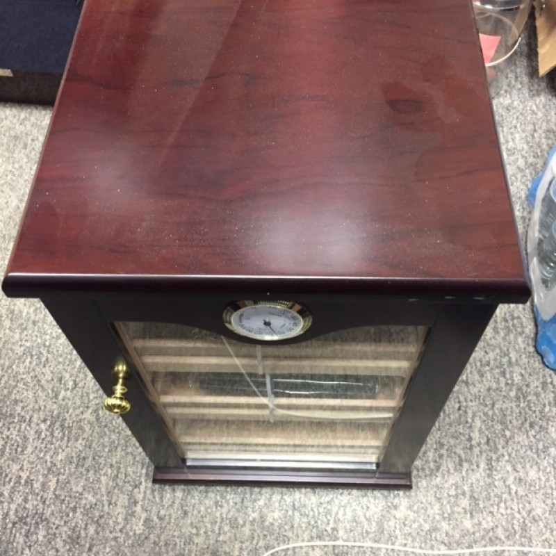 Milano Countertop Display Humidor Bar Top - Wood Frame with 4 Glass Panels