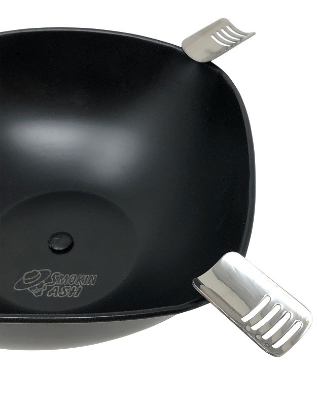 4 Cigar Ashtray in Stunning Black in Powder Coat Black Matte
