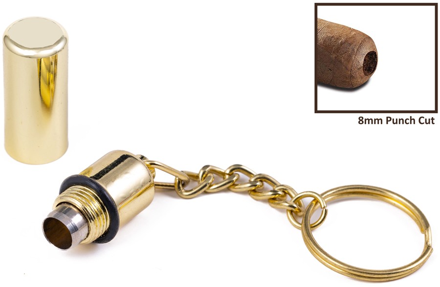 Silver Chrome Bullet Cigar Cutter | Keychain Included
