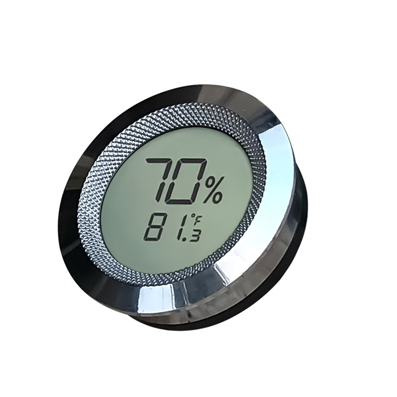 Silver Digital Hygrometer | Round Gauge with Calibration