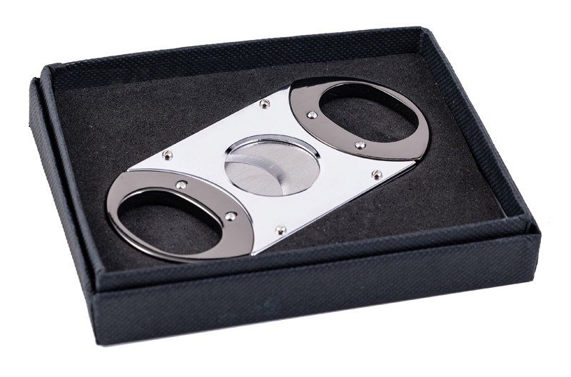 Two-Tone Guillotine Cigar Cutter | Premium Chrome Finish