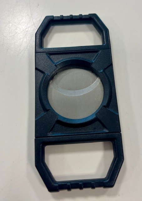 Unique Shape Cigar Cutter with Gun Metal Chrome & Gold Rivets