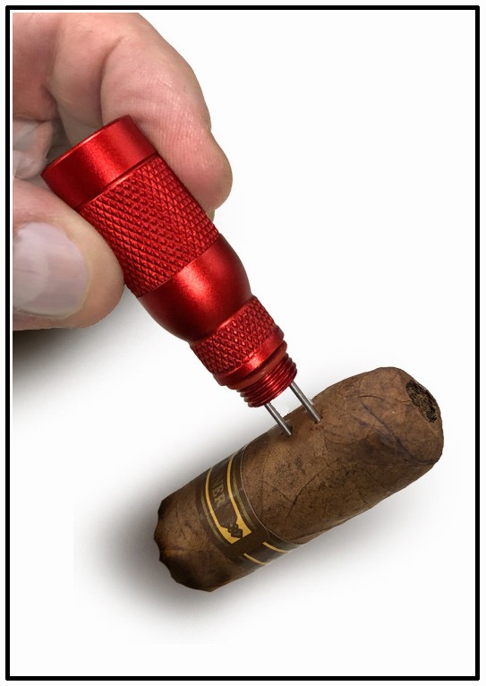 Cigar Draw Tool with Twin Punch Cutters and Nubber to Hold Short Cigars ...