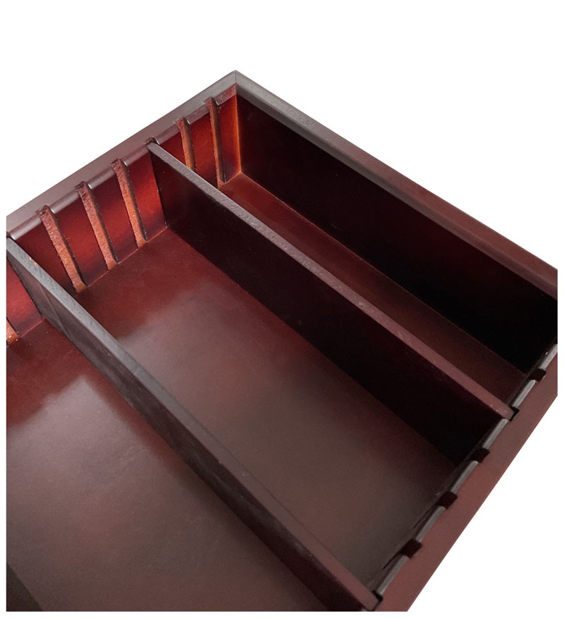 Adjustable Cigar Tray with 5 Sliding Dividers (Dark Mahogany)