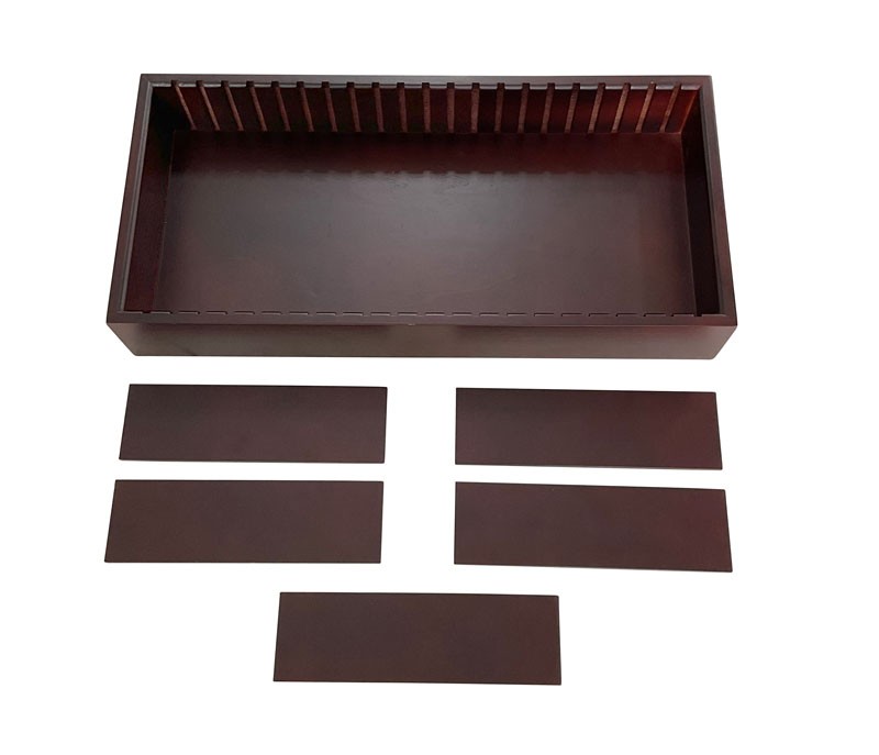Adjustable Cigar Tray with 5 Sliding Dividers (Dark Mahogany)