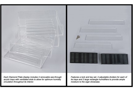 The Diamond Plate & Glass Sides Countertop Display Humidor