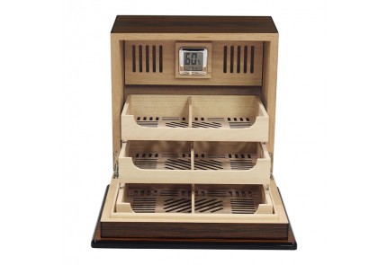 The Elevate Premium Humidor with Multi-Tier Tray System in Rio Rosewood