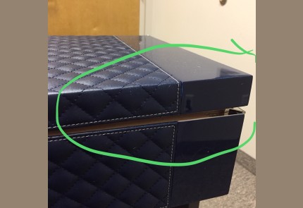 Royal Blue Diamond Stitched Leather High Lacquer Imperfect Humidor