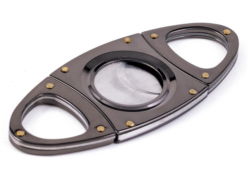 Gun Gray Metal Guillotine Cigar Cutter | Sleek & Stylish