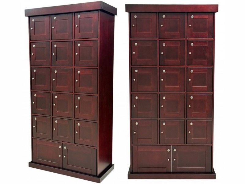 Commercial Cigar Locker Cabinet – 17-Locker Secure Humidor Storage
