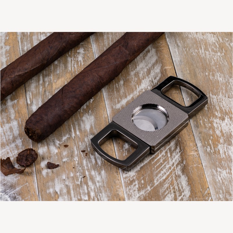 GC500 Gun Metal Guillotine Cigar Cutter | Precision Cut