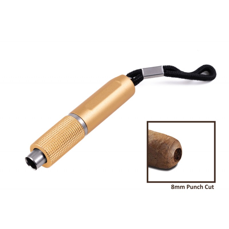Gold Twist Action Cigar Punch Cutter | Premium Design