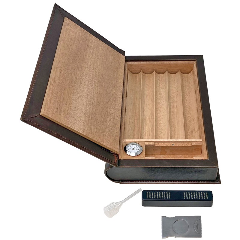 Shop Novelist Brown Leather Book Travel Cigar Humidor in USA