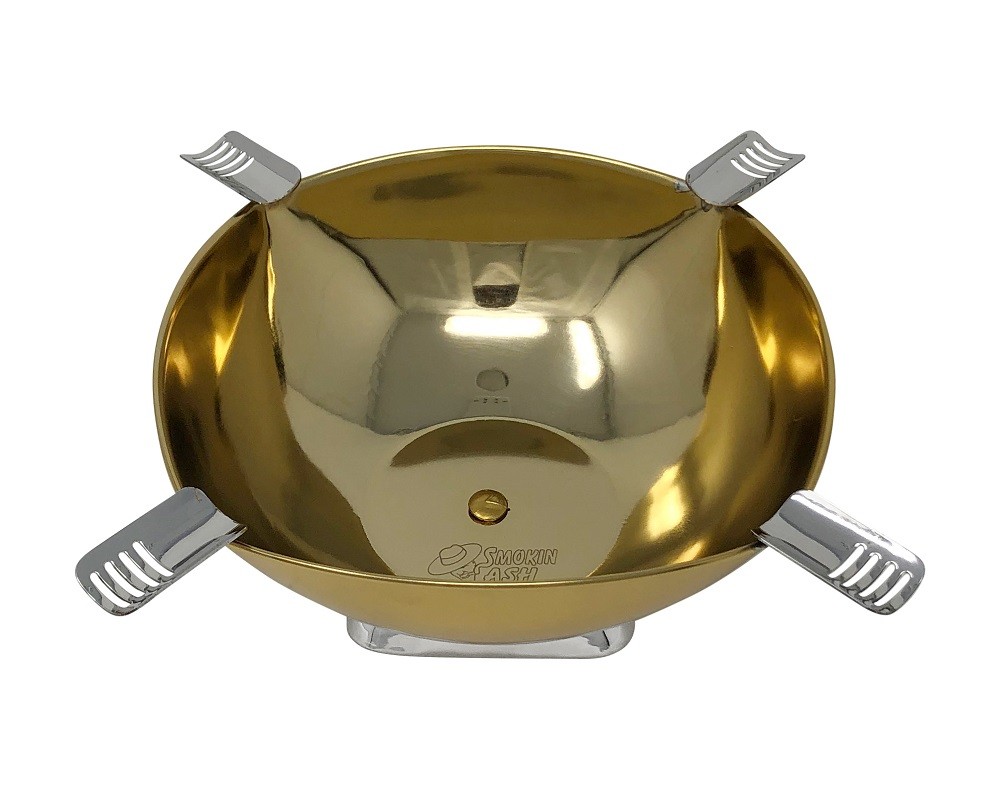 Quadrangle Gold Cigar Ashtray Bowl | Luxe Lounge Piece