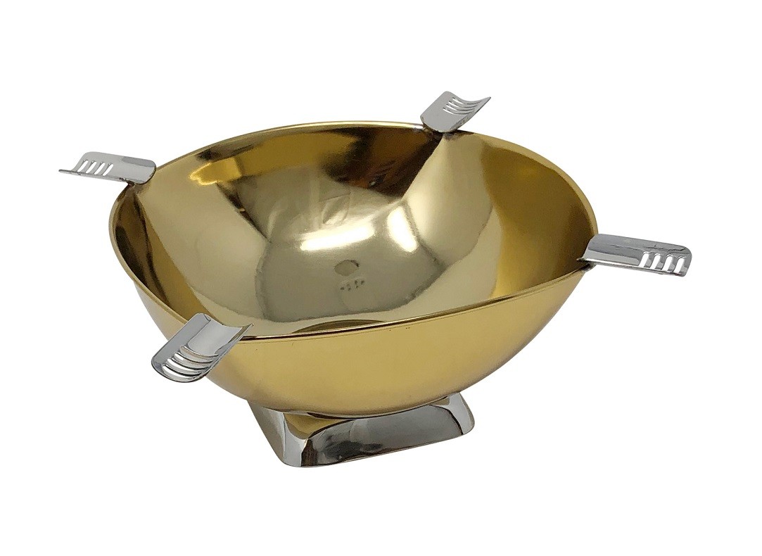 Quadrangle Gold Cigar Ashtray Bowl | Luxe Lounge Piece