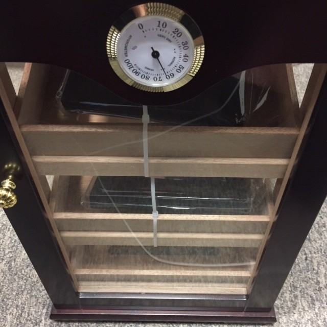 Milano Countertop Display Humidor Bar Top - Wood Frame with 4 Glass Panels