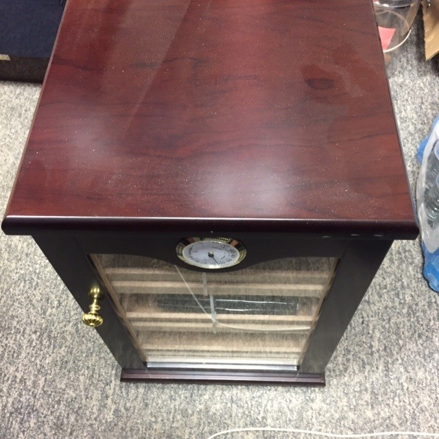 Milano Countertop Display Humidor Bar Top - Wood Frame with 4 Glass Panels