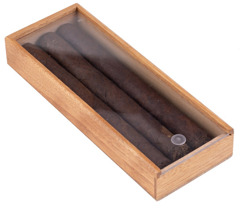 3 Cigar Box with Acrylic Sliding Top for Promotional Purposes
