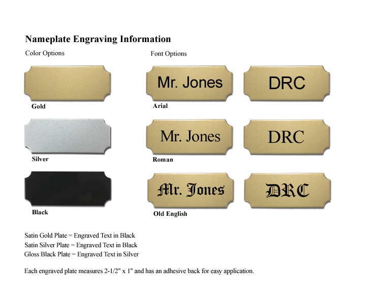 Custom Engraved Name Plates | Gold, Silver & Black